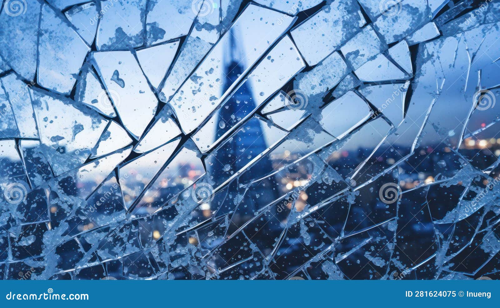 SDusty Broken Mirror Reflection of Blue Sky and Building. Generative AI ...