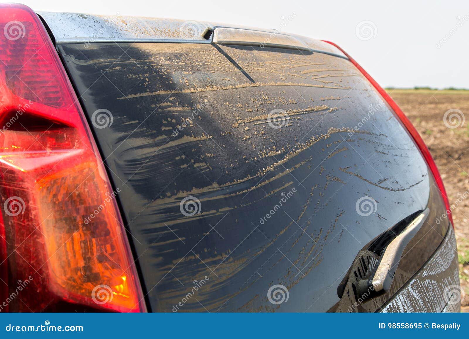 Dusty Car a Rear Windshield Glass. Stock Image - Image of windscreen ...