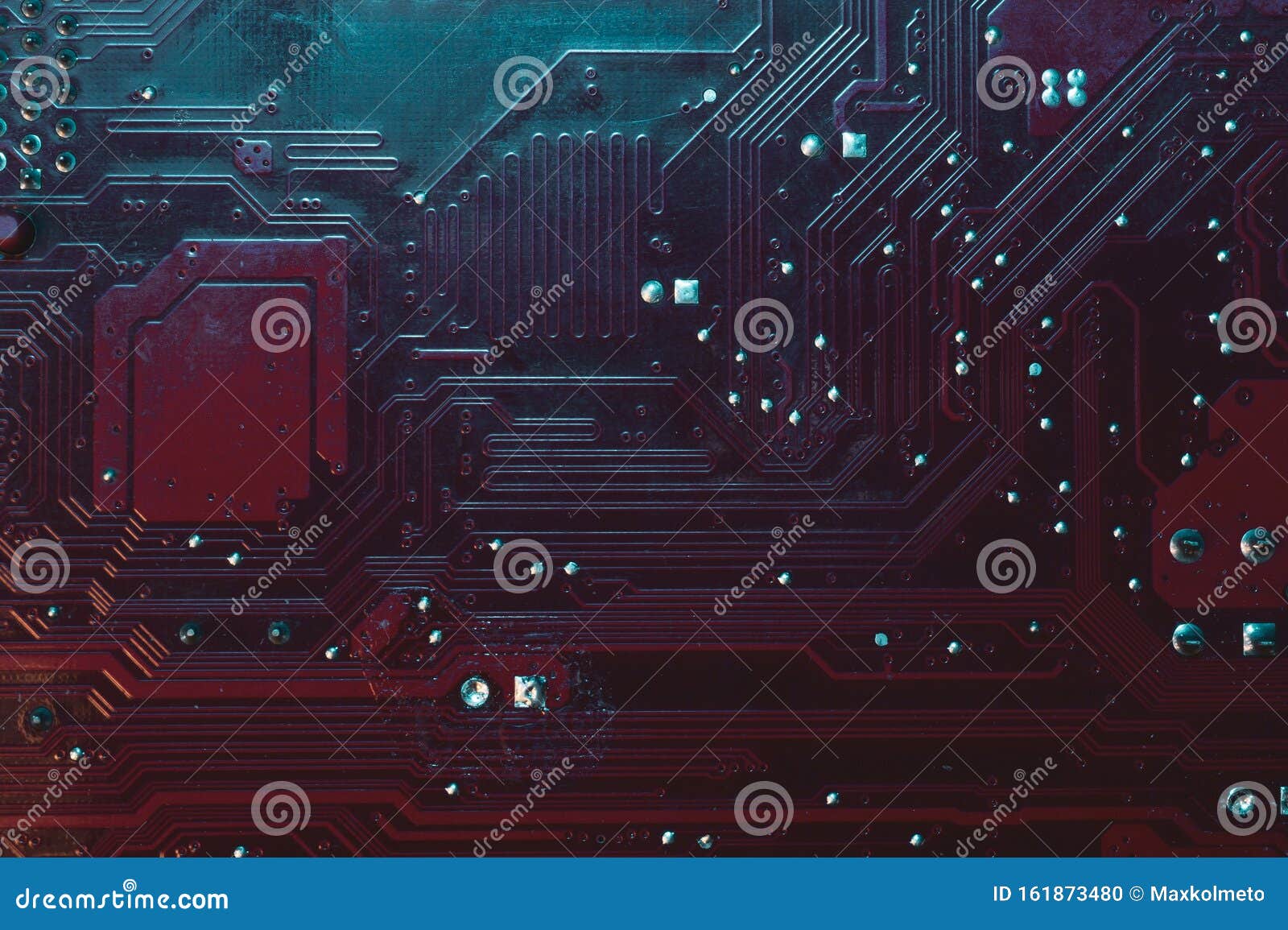 Dusty Circuit Board Abstract Background. Computer Motherboard Close Up ...