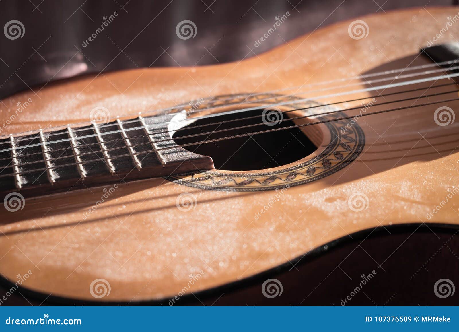 Dusty Classical Guitar Close-up Stock Image - Image of guitar, career ...