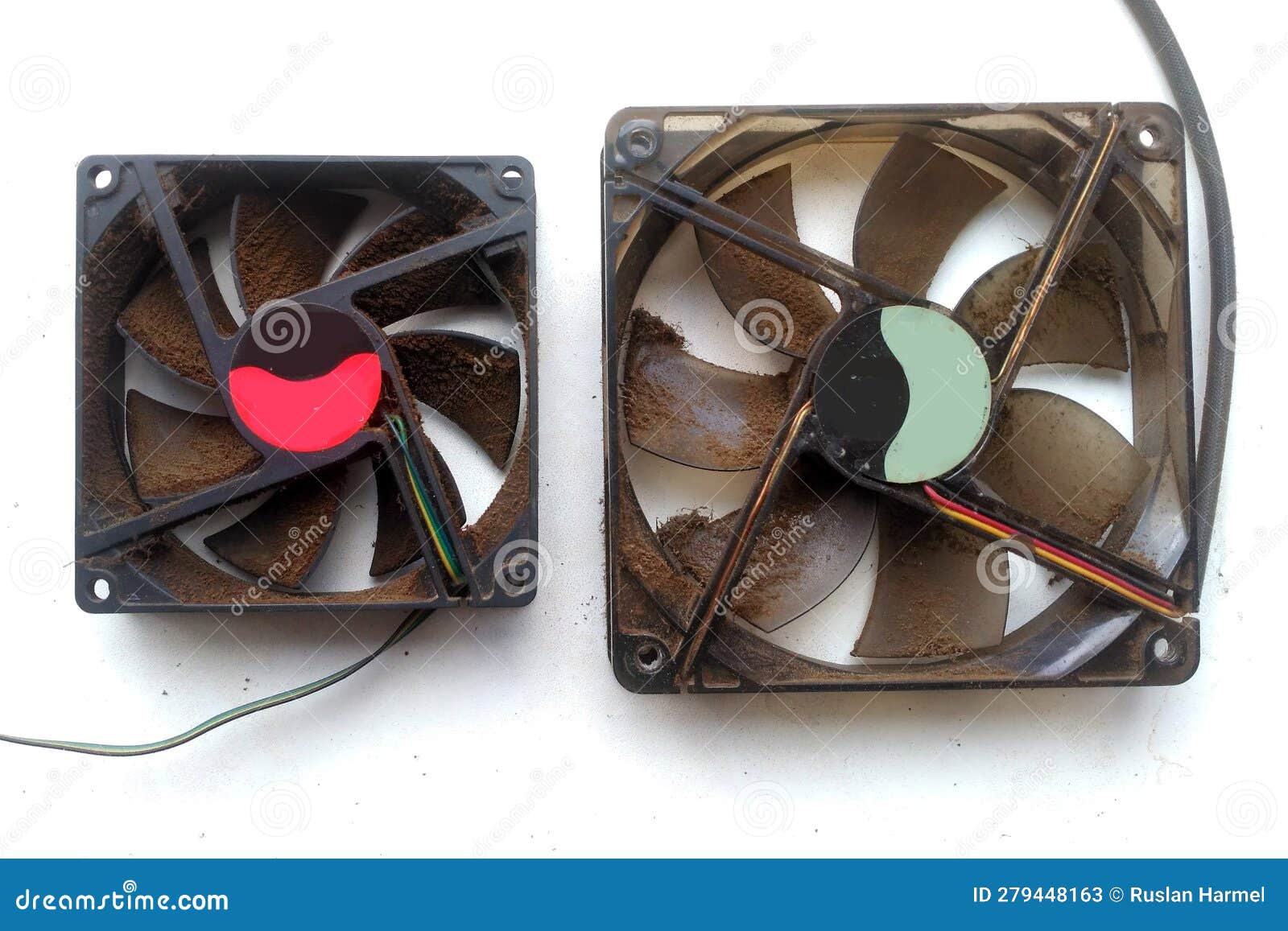 Dusty Computer Fans on a White Stock Image - Image of hardware, service ...