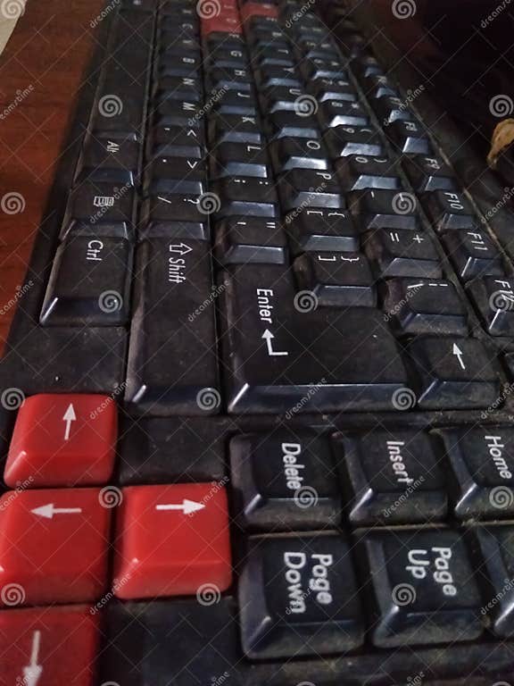 Dusty Computer Keyboard on Office Desk Stock Photo - Image of dusty ...