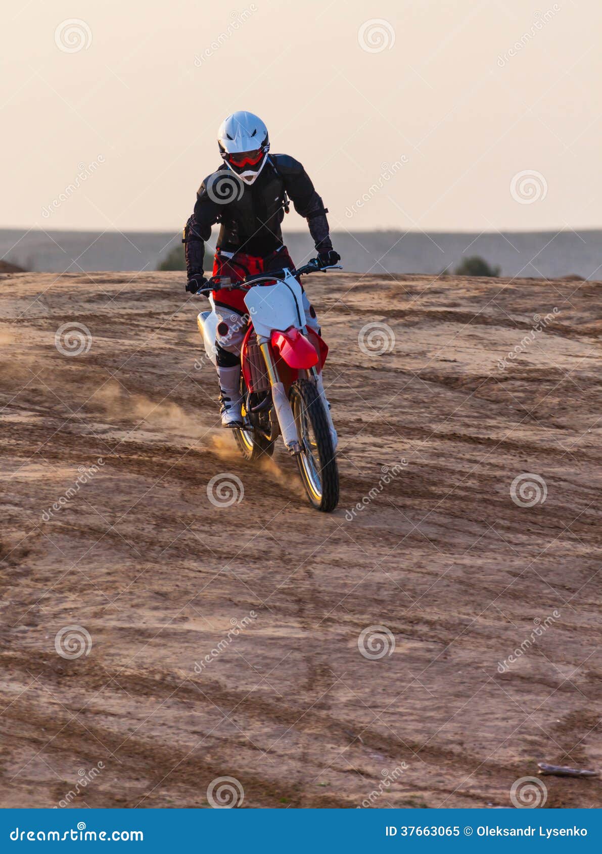 Dusty Desert Racer on a Motorcycle Stock Image - Image of danger, biker ...