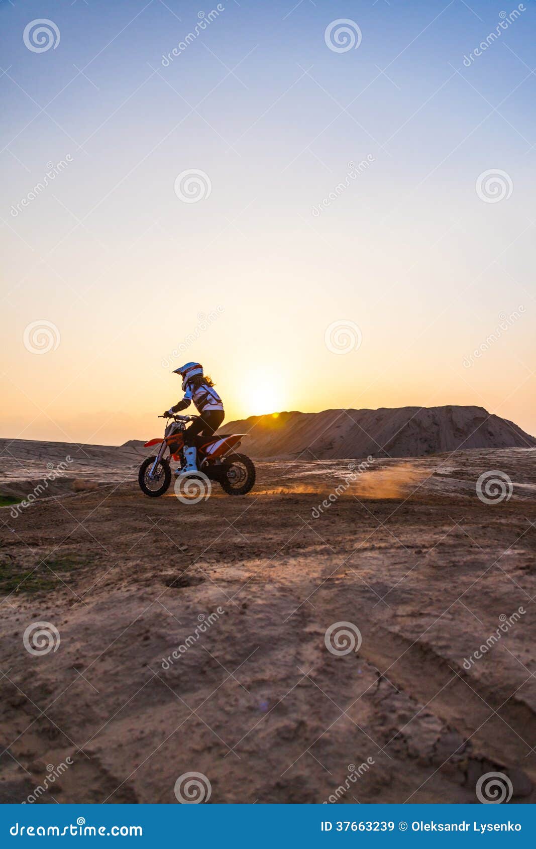 Dusty Desert Racer on a Motorcycle Stock Image - Image of dirt, gear ...