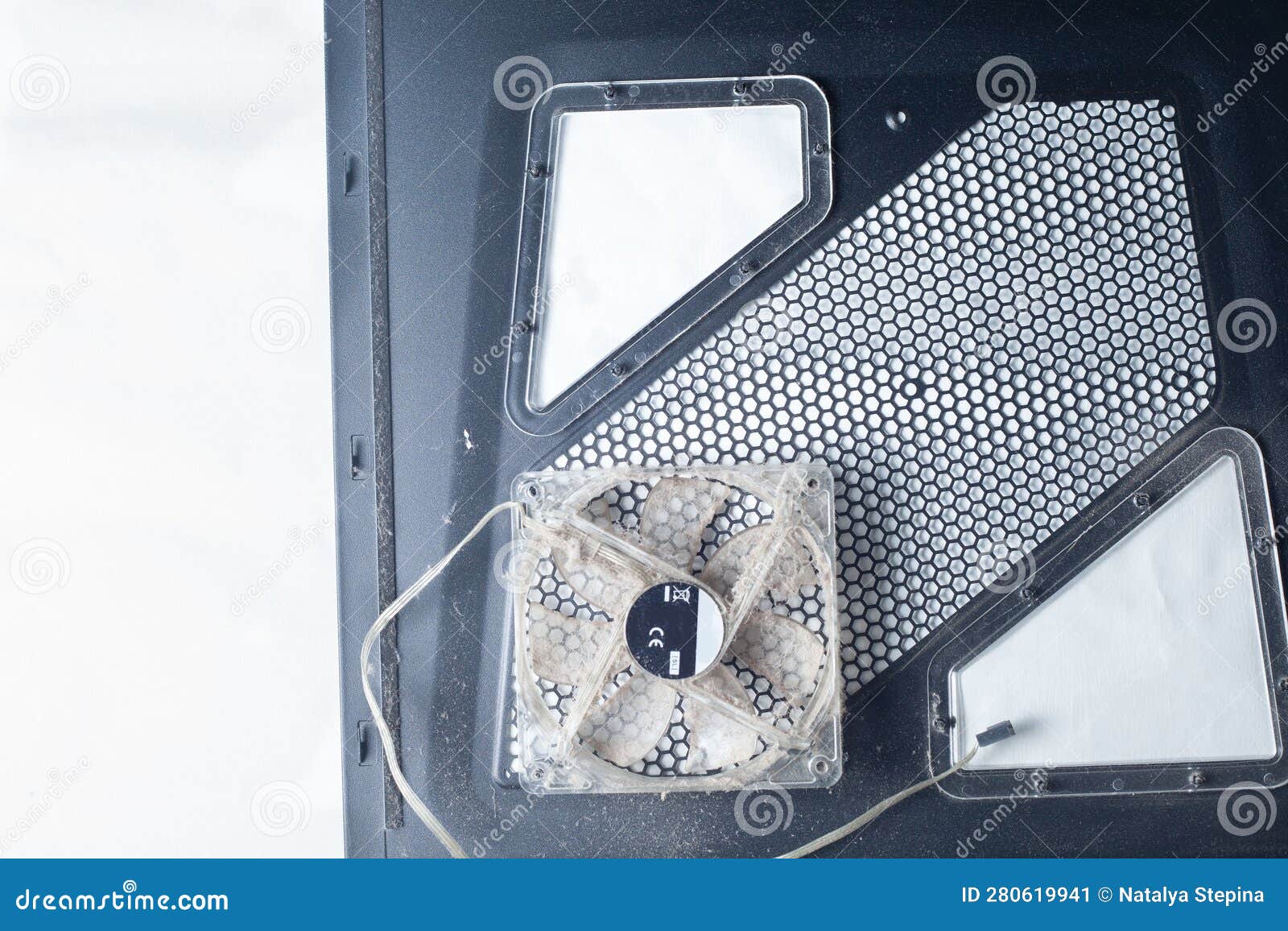 A Dusty Fan on the CPU Cover. Cleaning Stock Image - Image of chip ...