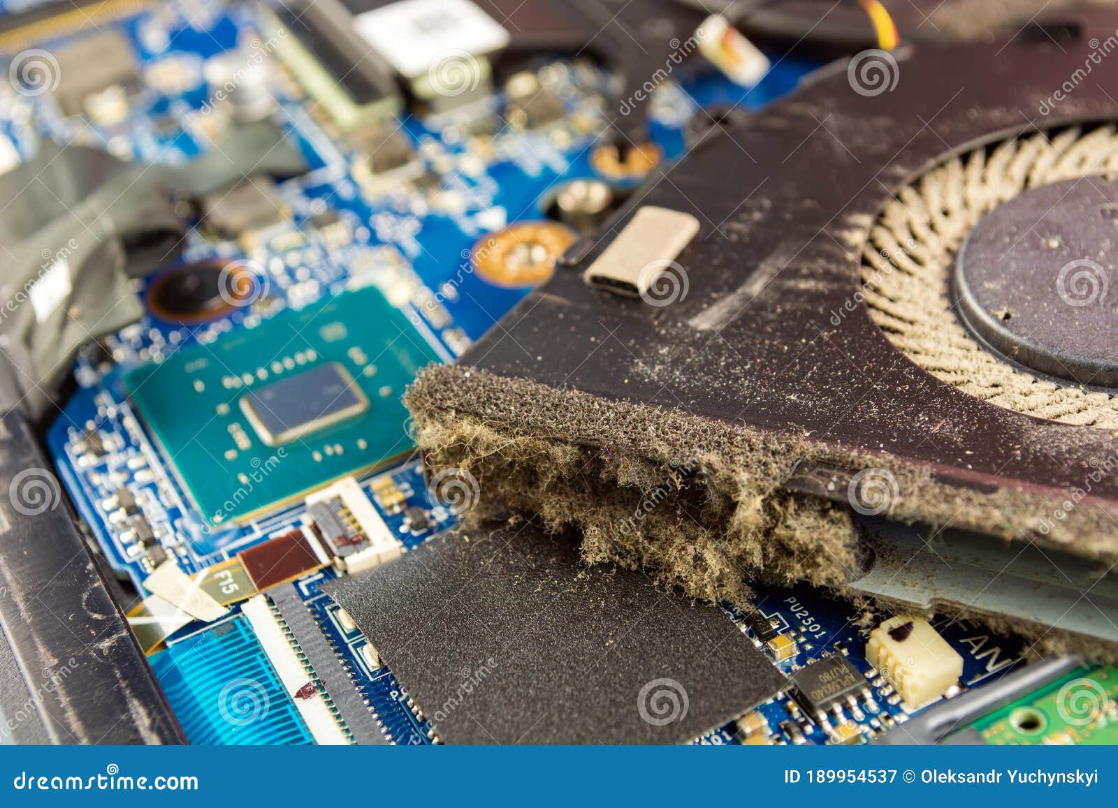 Dusty Fan Inside the Laptop during Servicing Stock Image - Image of ...