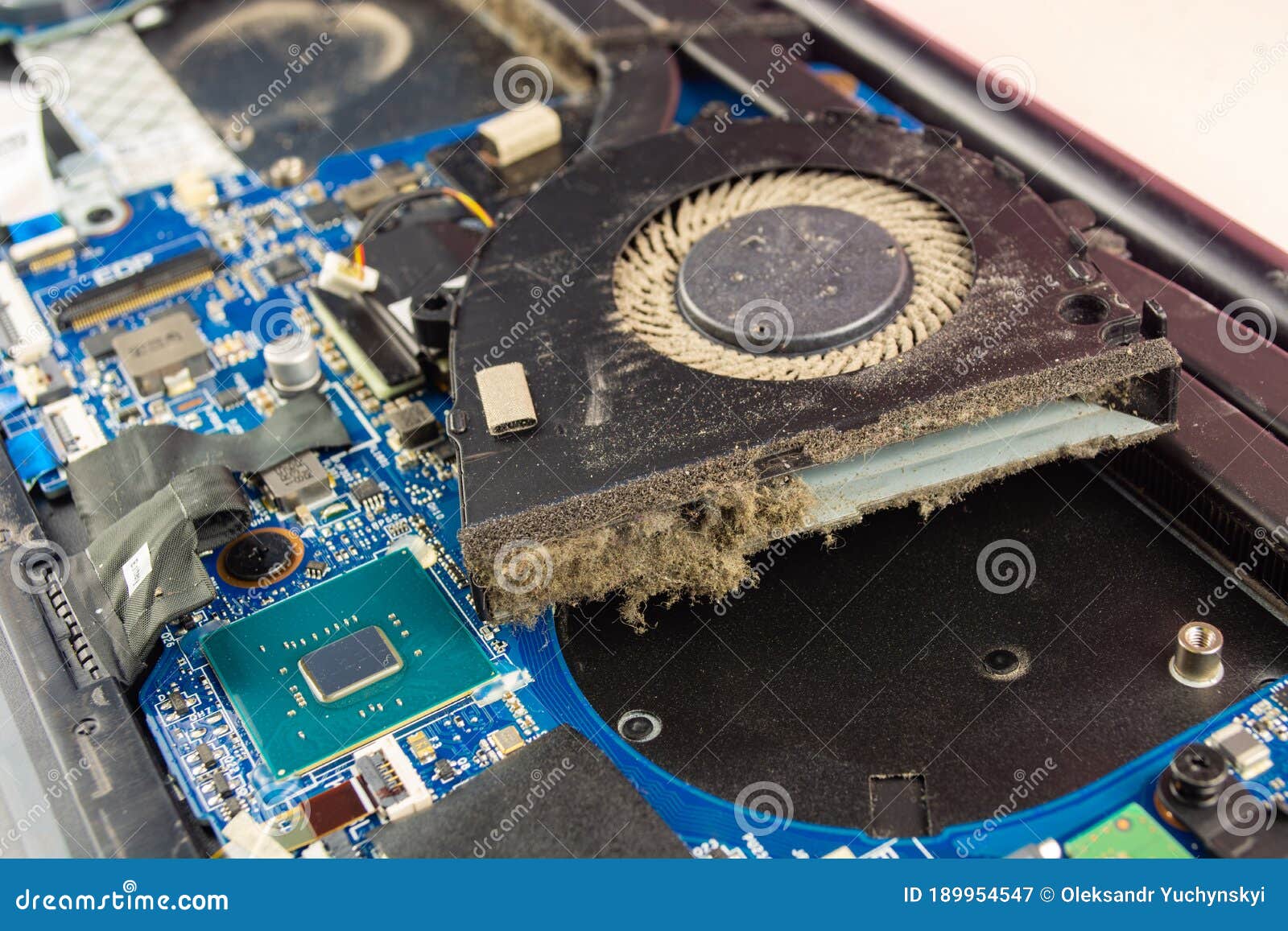 Dusty Fan Inside the Laptop during Servicing Stock Image - Image of ...