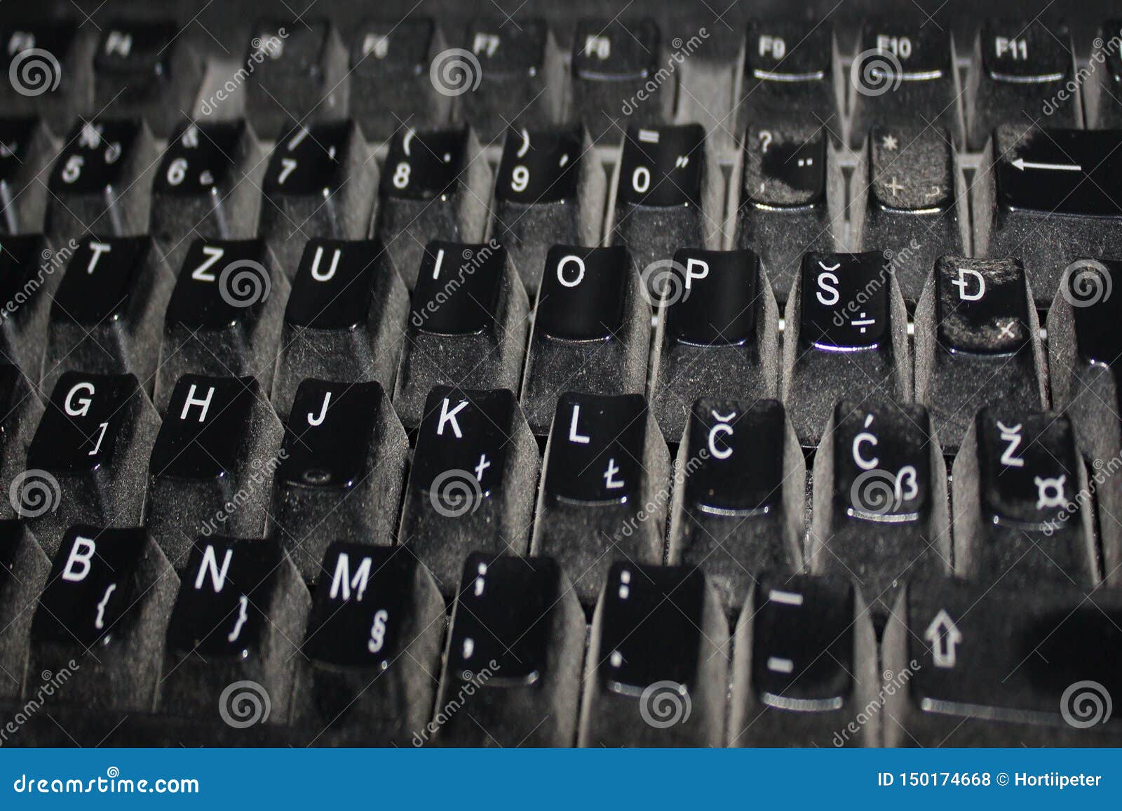 Dusty Keyboard from the Computer Stock Photo - Image of technique ...