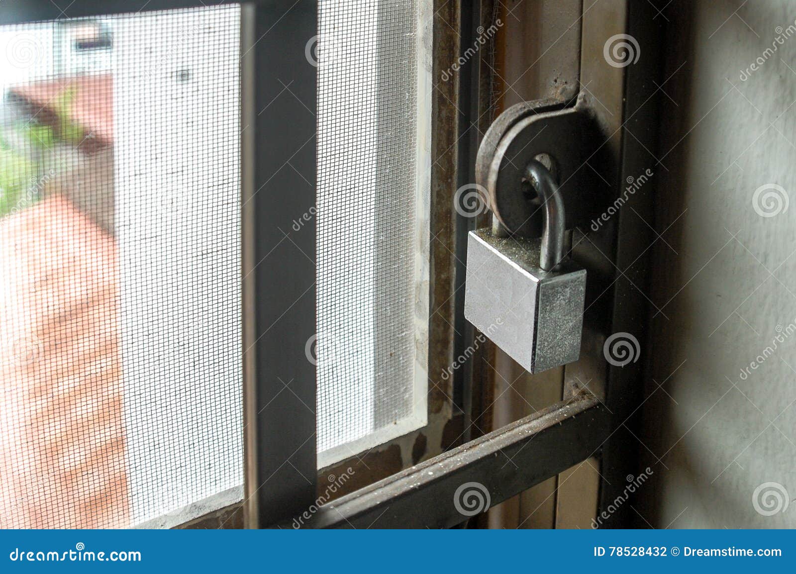 Dusty Lock stock photo. Image of side, brown, metal, dusty - 78528432