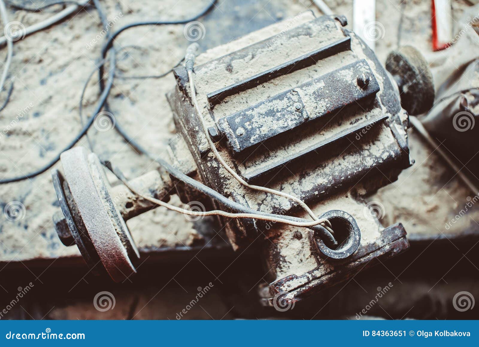 Dusty Machine in the Workshop Stock Image - Image of abrasive, grind ...