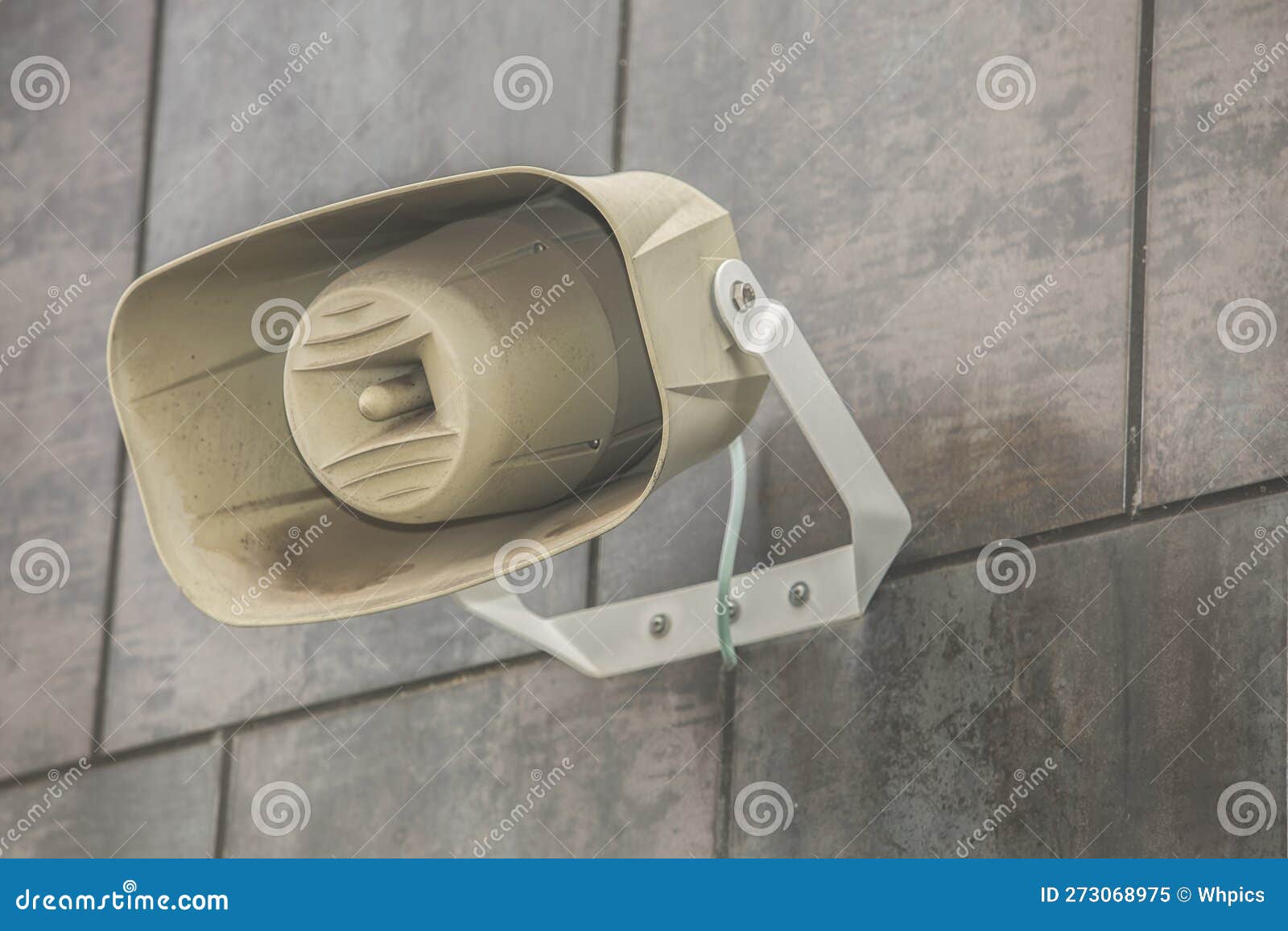 Dusty Megaphone Attached To Modern Wall Building Stock Image - Image of ...