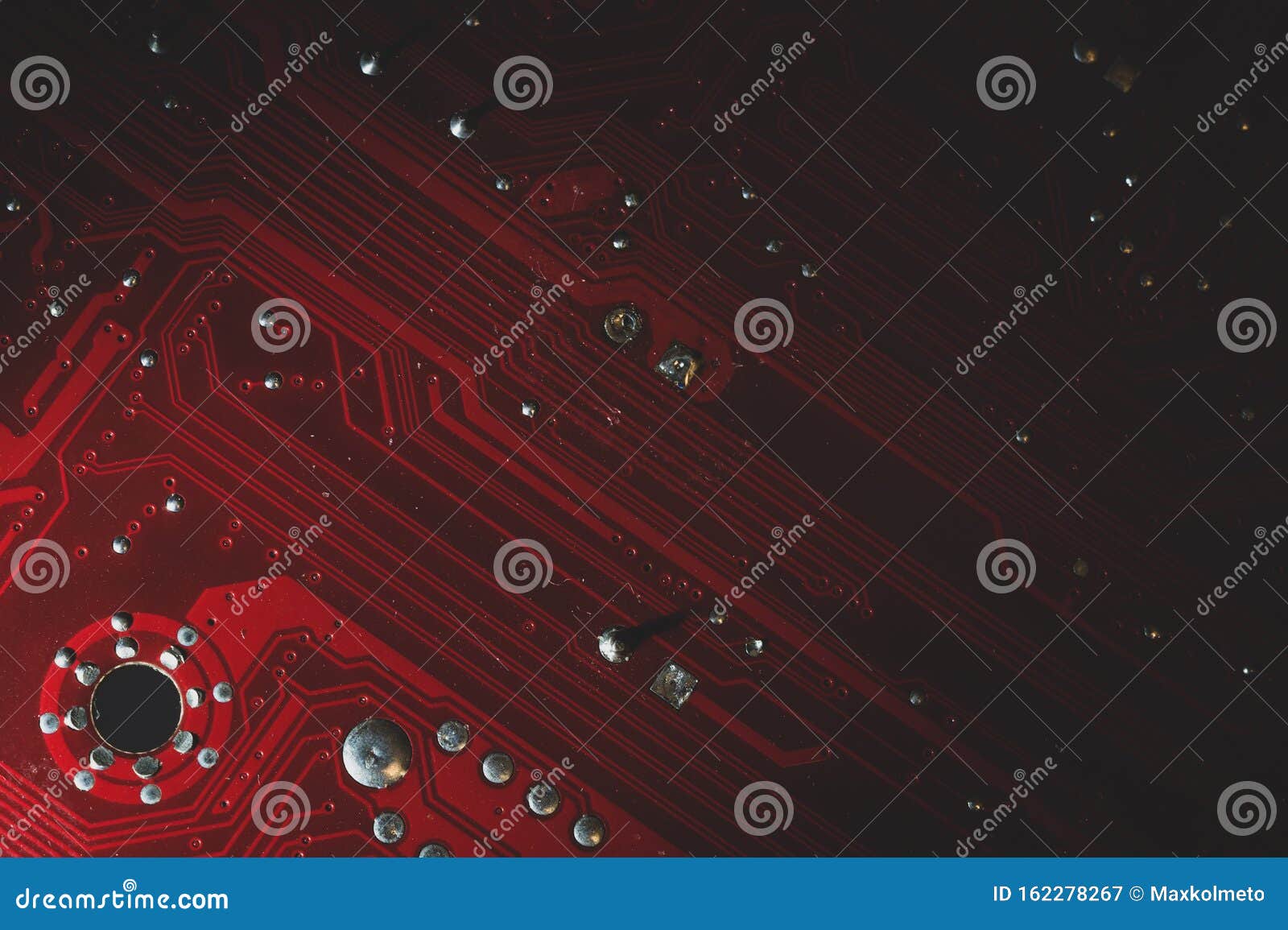 Dusty Motherboard Close Up. Circuit Board with Dust and Defects. Micro ...