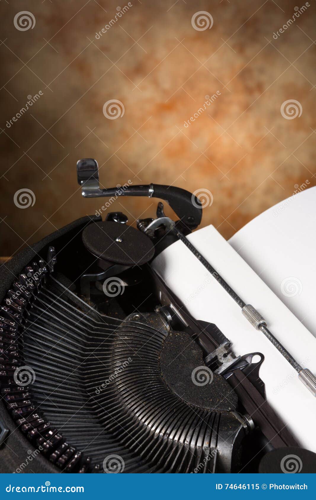Dusty Old Typewriter with Blank Page Stock Image - Image of retro ...