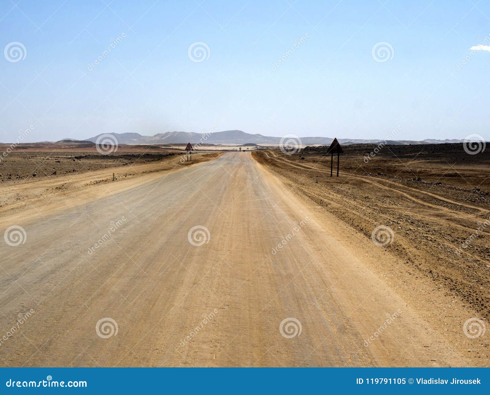 Dusty Road in Central Namibia Stock Image - Image of landscape, scenic ...