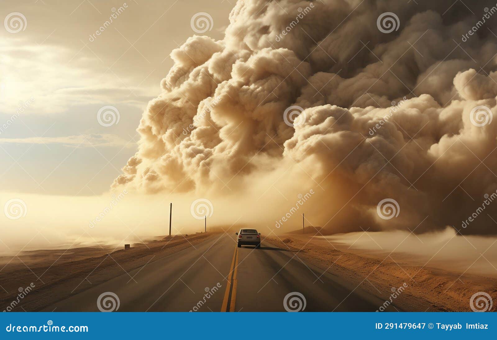 Dusty Road Cloud Old on Generative Ai Stock Image - Image of ...