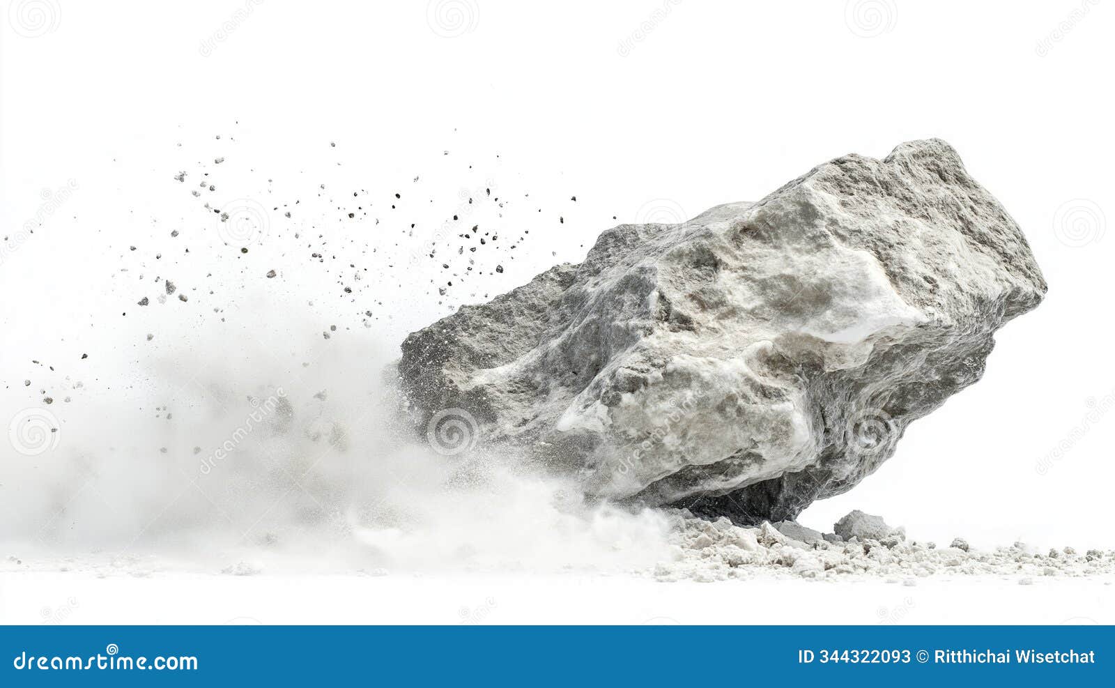 Dusty Rock Exploding into Particles Stock Illustration - Illustration ...