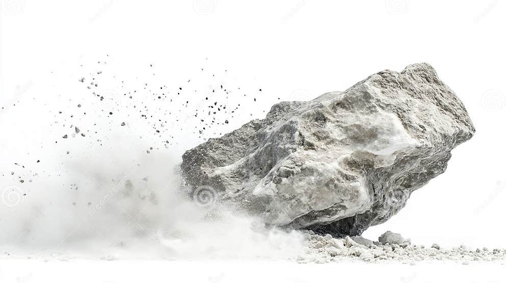Dusty Rock Exploding into Particles Stock Illustration - Illustration ...