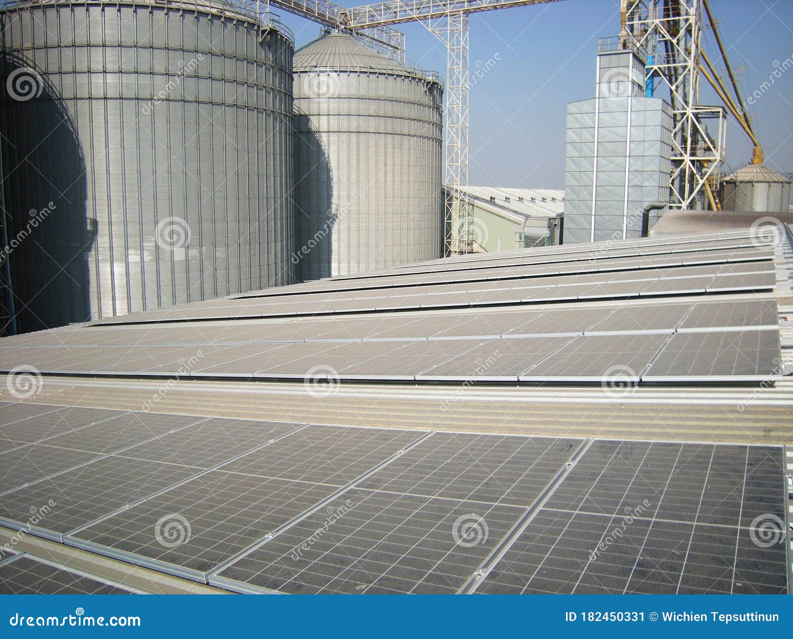 Dusty Solar Panel With Silo Background Royalty-Free Stock Photo ...