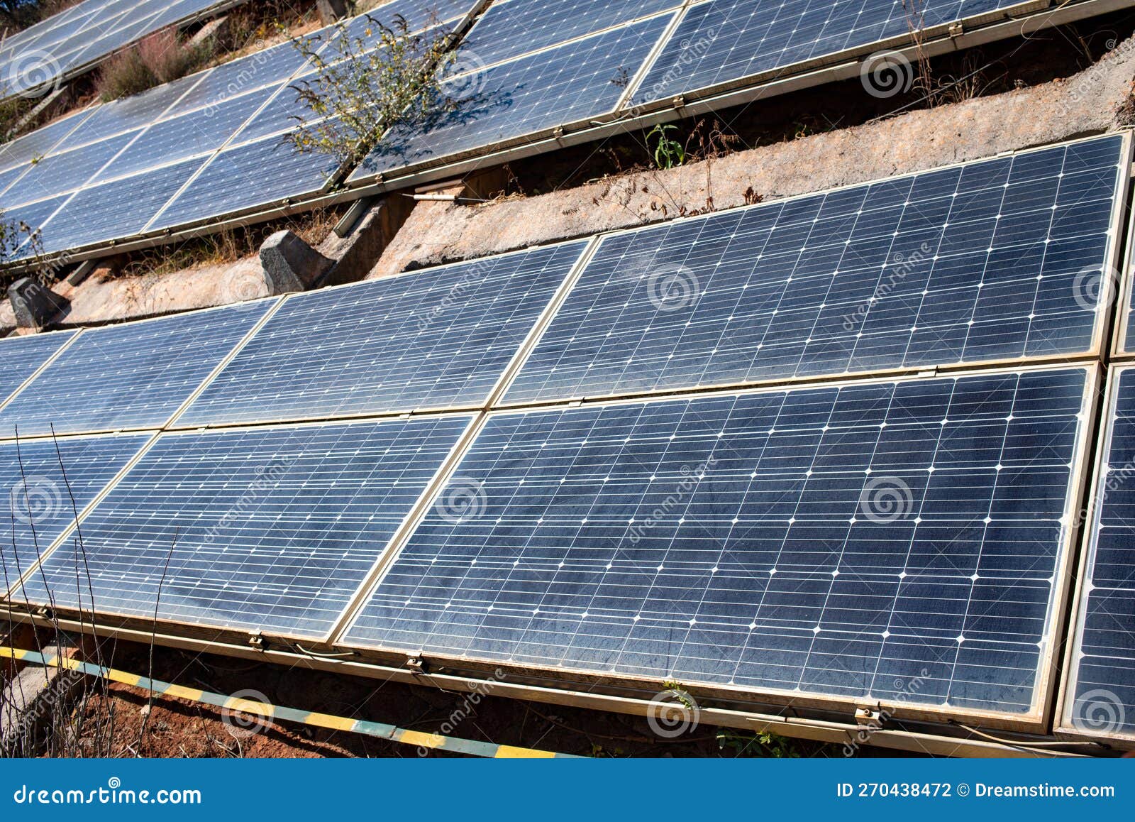 Dusty Solar Panels Surface Requires Maintenance and Cleaning Stock ...