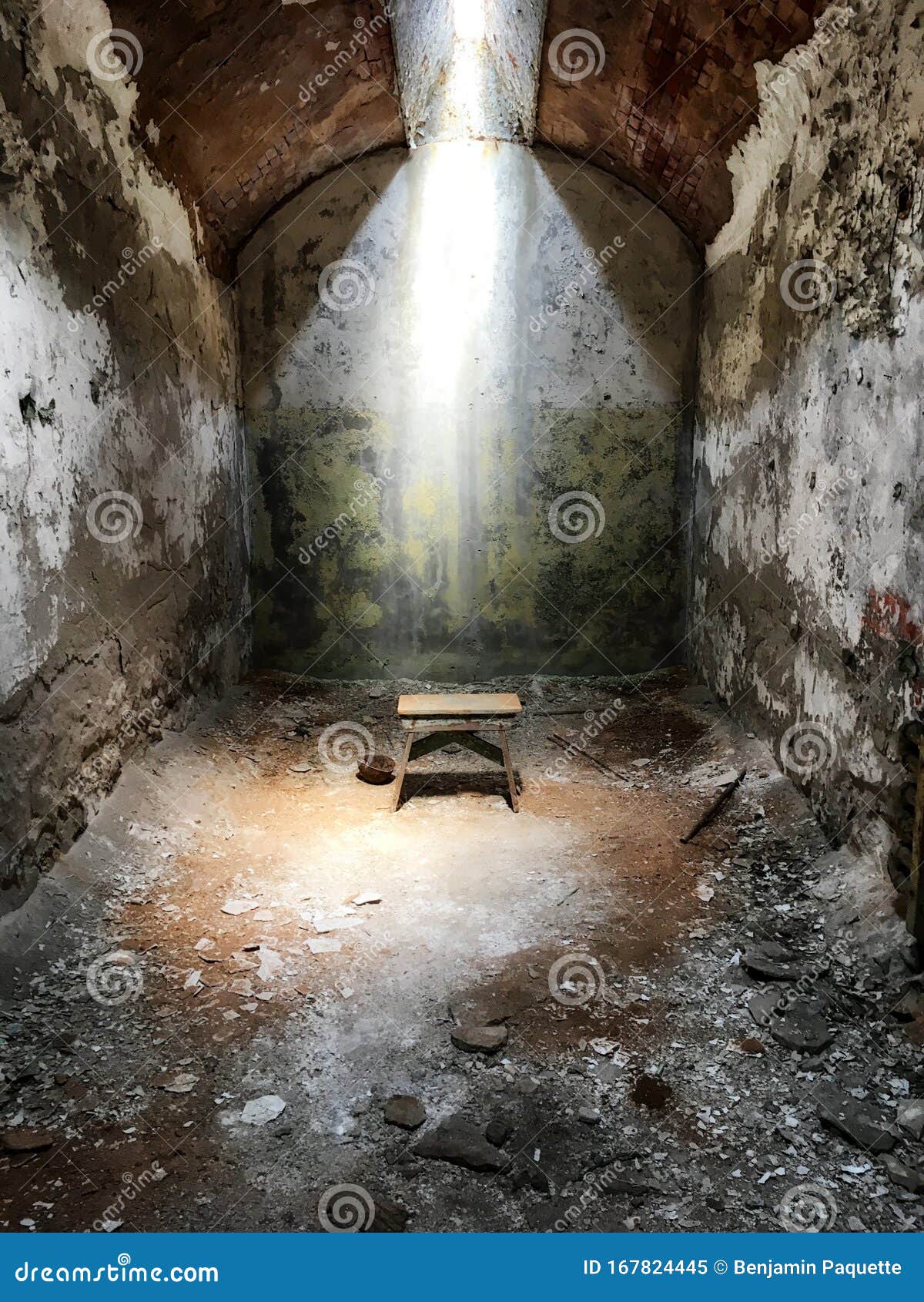 Dusty Stool in an Abandoned Prison Cell Stock Image - Image of urban ...