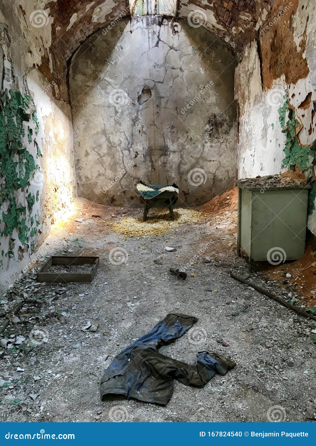 Dusty Stool in an Abandoned Prison Cell Stock Photo - Image of room ...