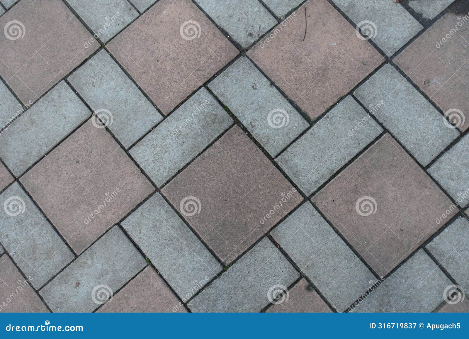 Dusty Surface of Geometric Pavement Made of Grey and Brown Tiles Stock ...