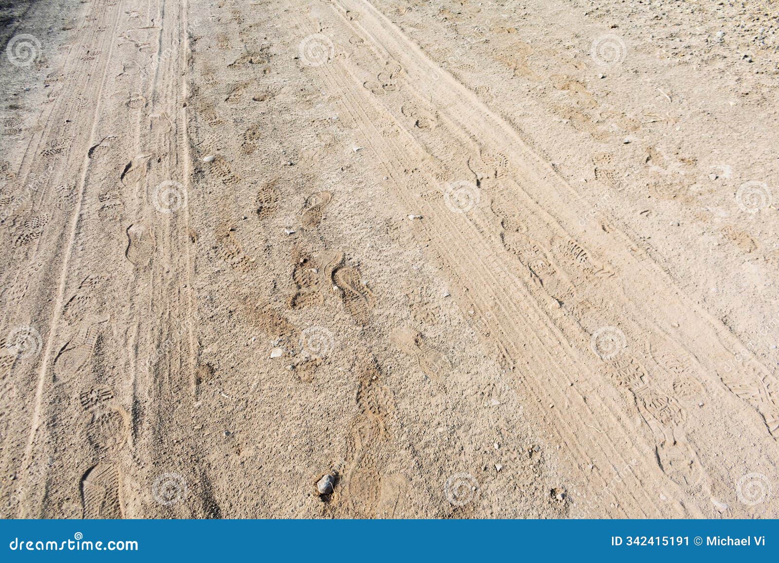 Multiple Footprints In Sand At The Beach On A Sunny Day. Foot Imprints ...