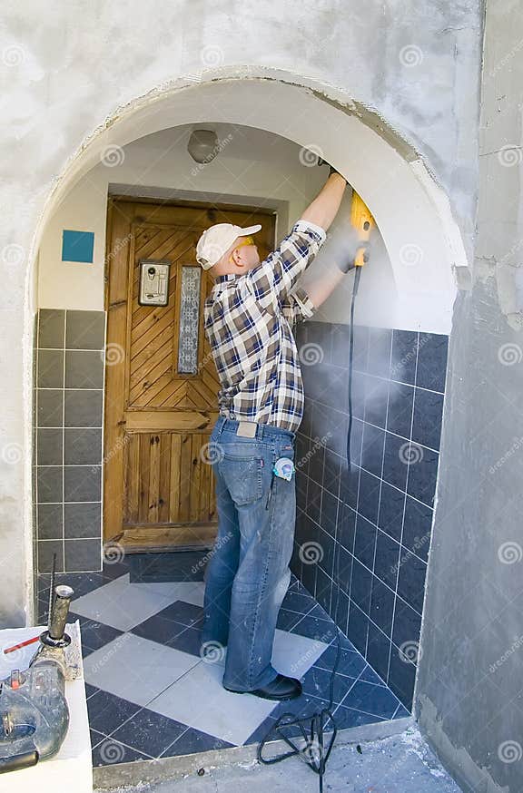 Dusty work stock image. Image of mechanic, dusty, door - 3347881