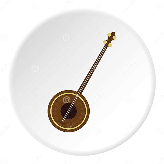 Dutar icon circle stock vector. Illustration of musical - 95442392