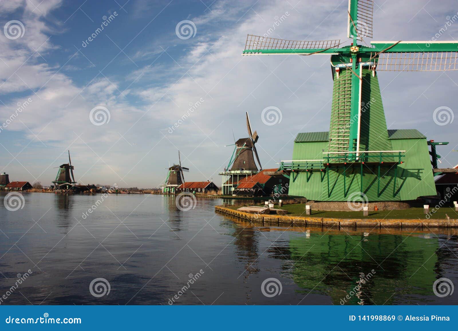Dutch Ancient Windmill Built from Wood. Typical Structure of the ...