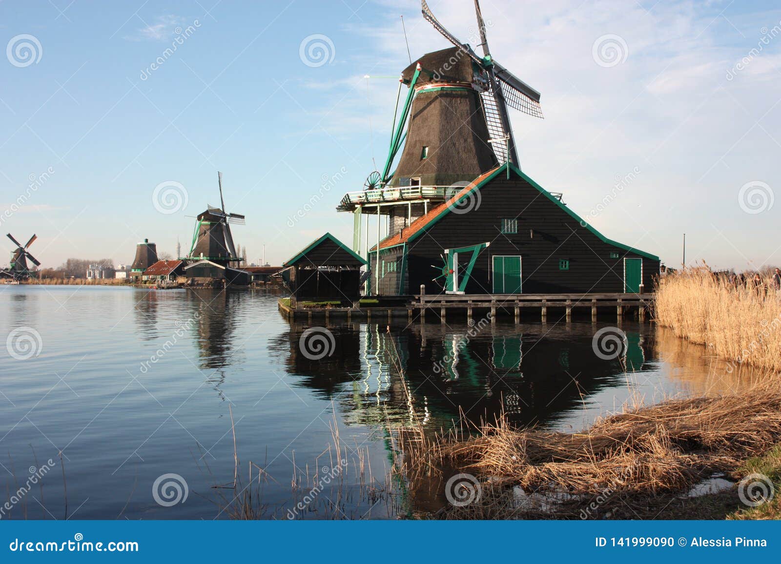 Dutch Ancient Windmill Built from Wood. Typical Structure of the ...
