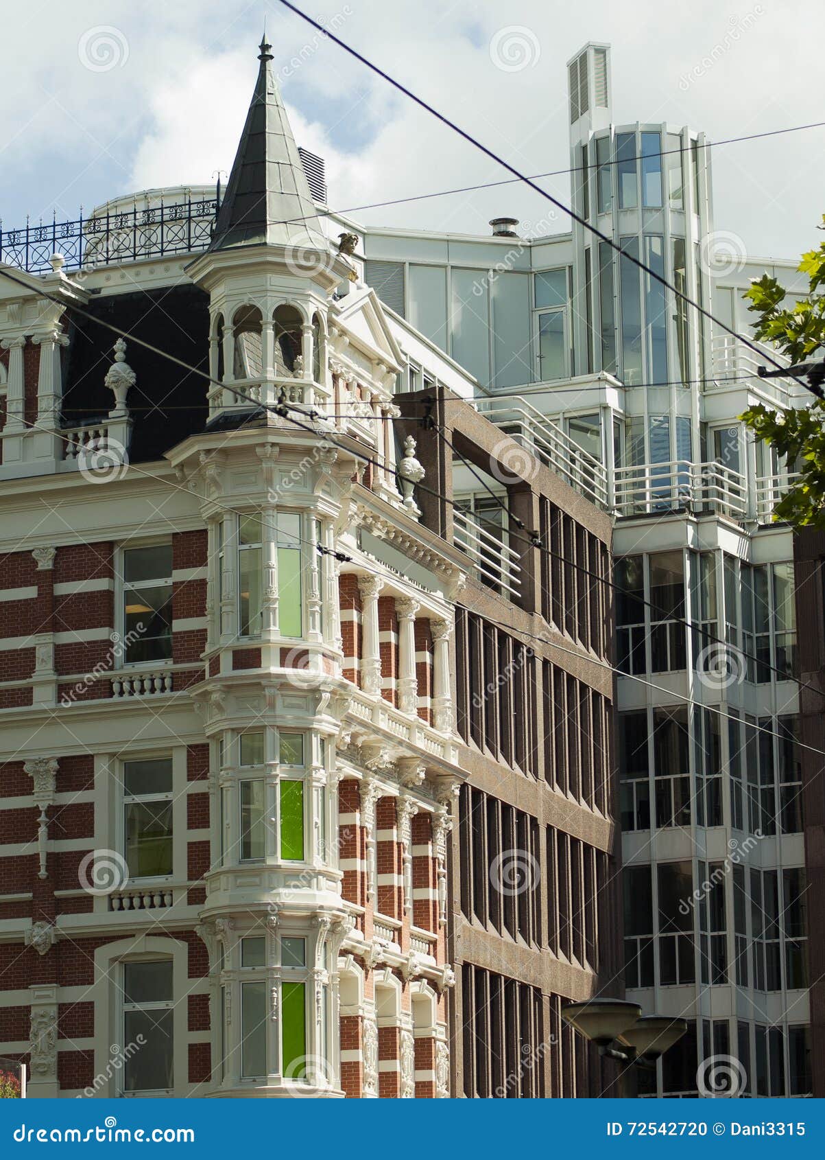 Dutch Baroque Architecture and Modern Buildings in Amsterdam Stock ...