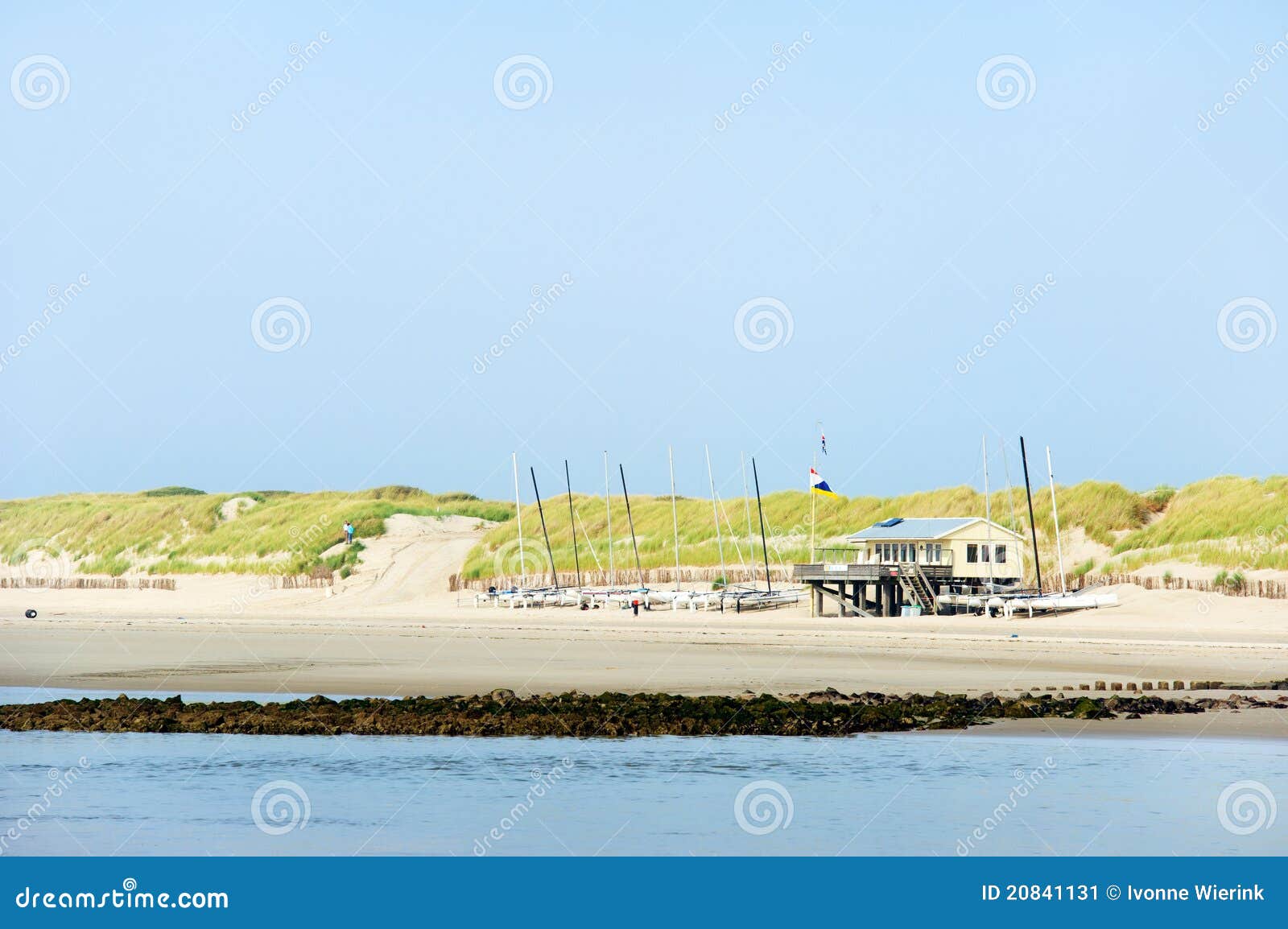 Dutch beach with dunes stock image. Image of boats, holland - 20841131