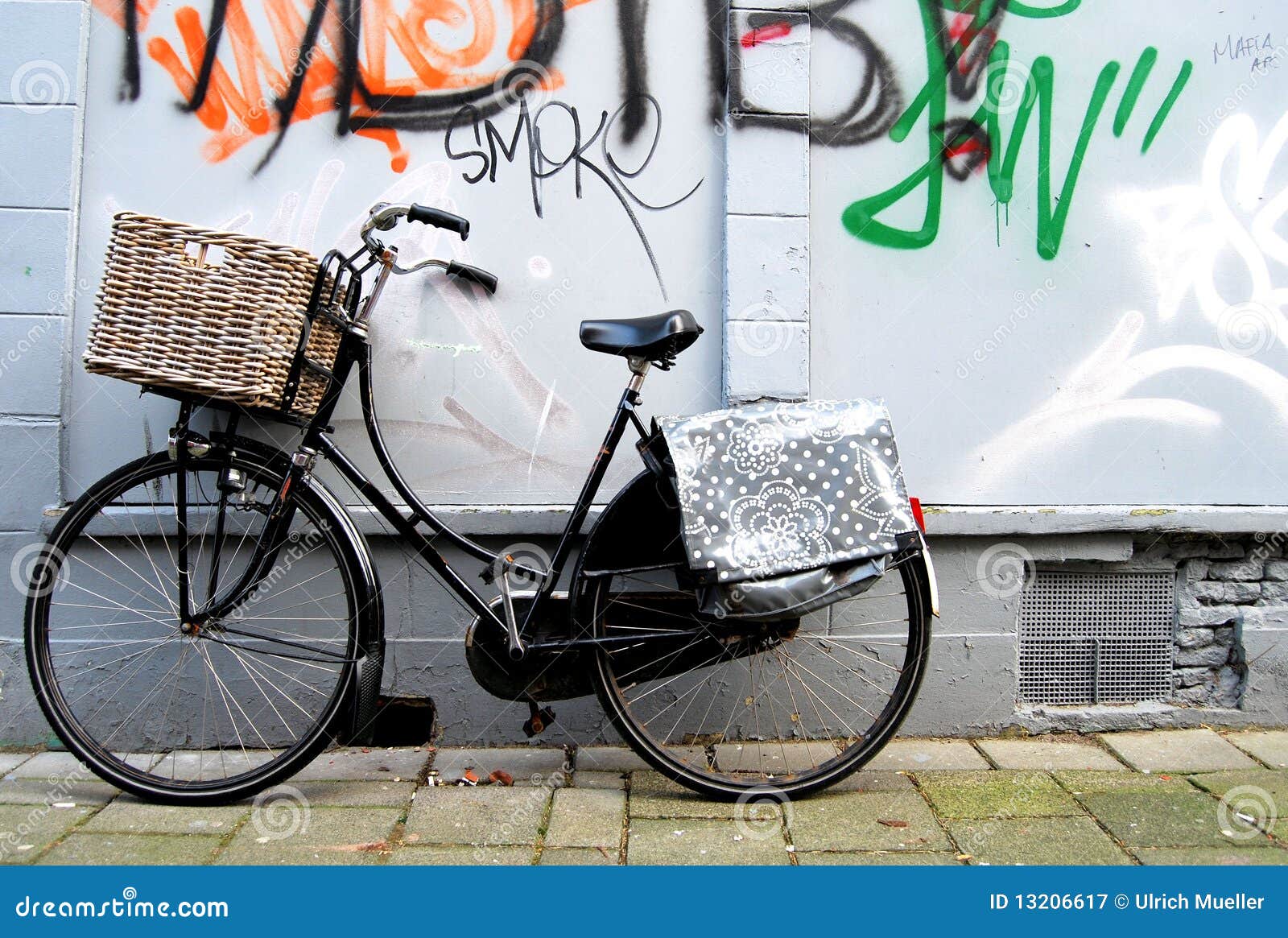 Dutch bicycle stock image. Image of holland, graffiti - 13206617