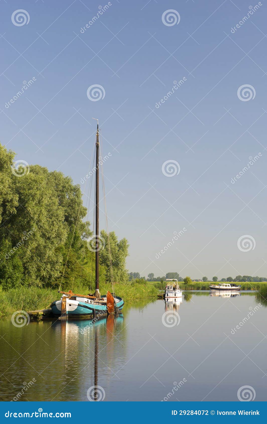 Dutch boats on the river stock photo. Image of water - 29284072