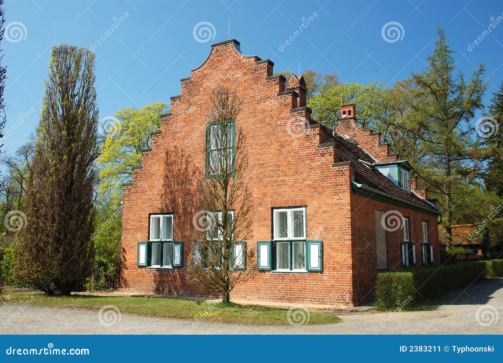 Dutch brick house stock image. Image of typical, roof - 2383211