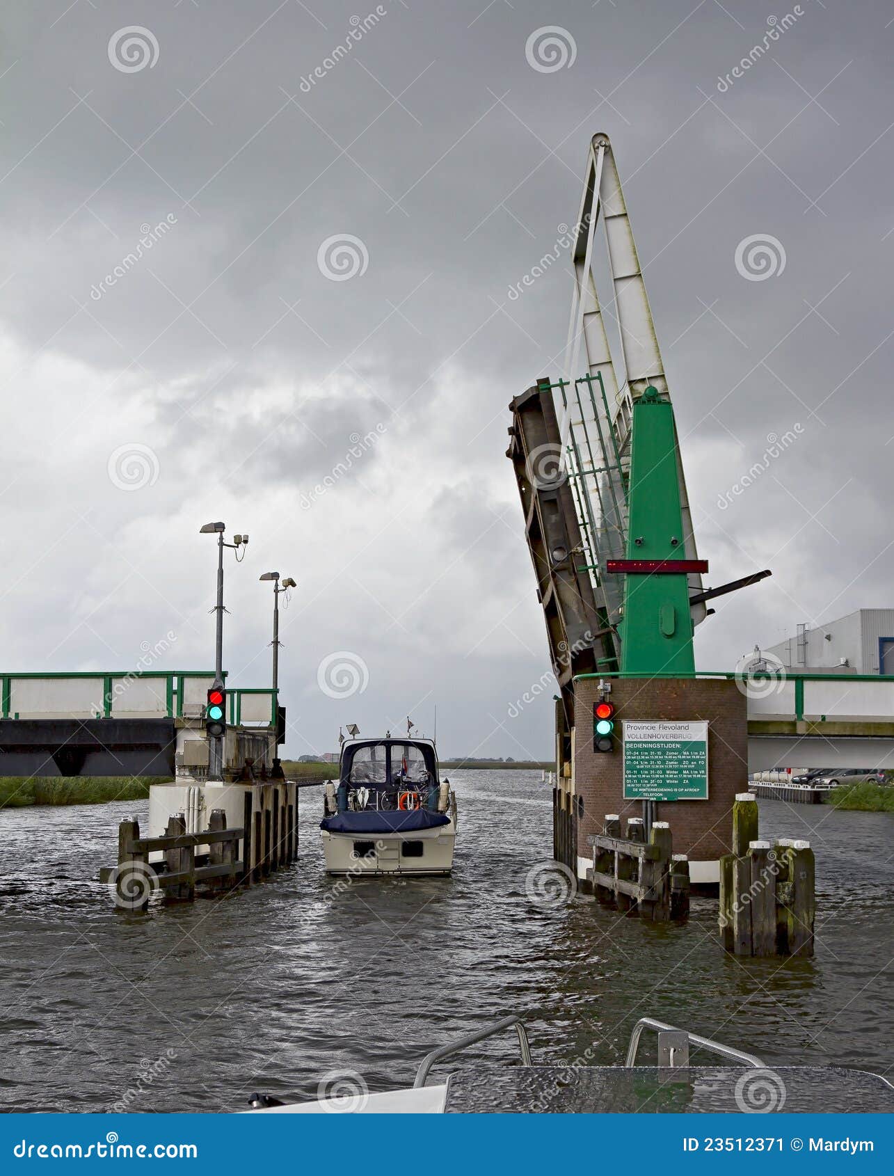 Dutch Canal and Open Drawbridge Stock Image - Image of wharf ...