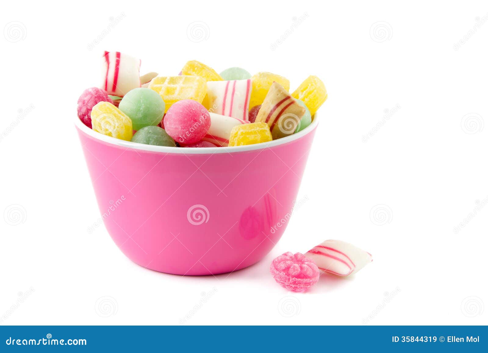 Dutch candy in a pink bowl stock image. Image of overweight - 35844319