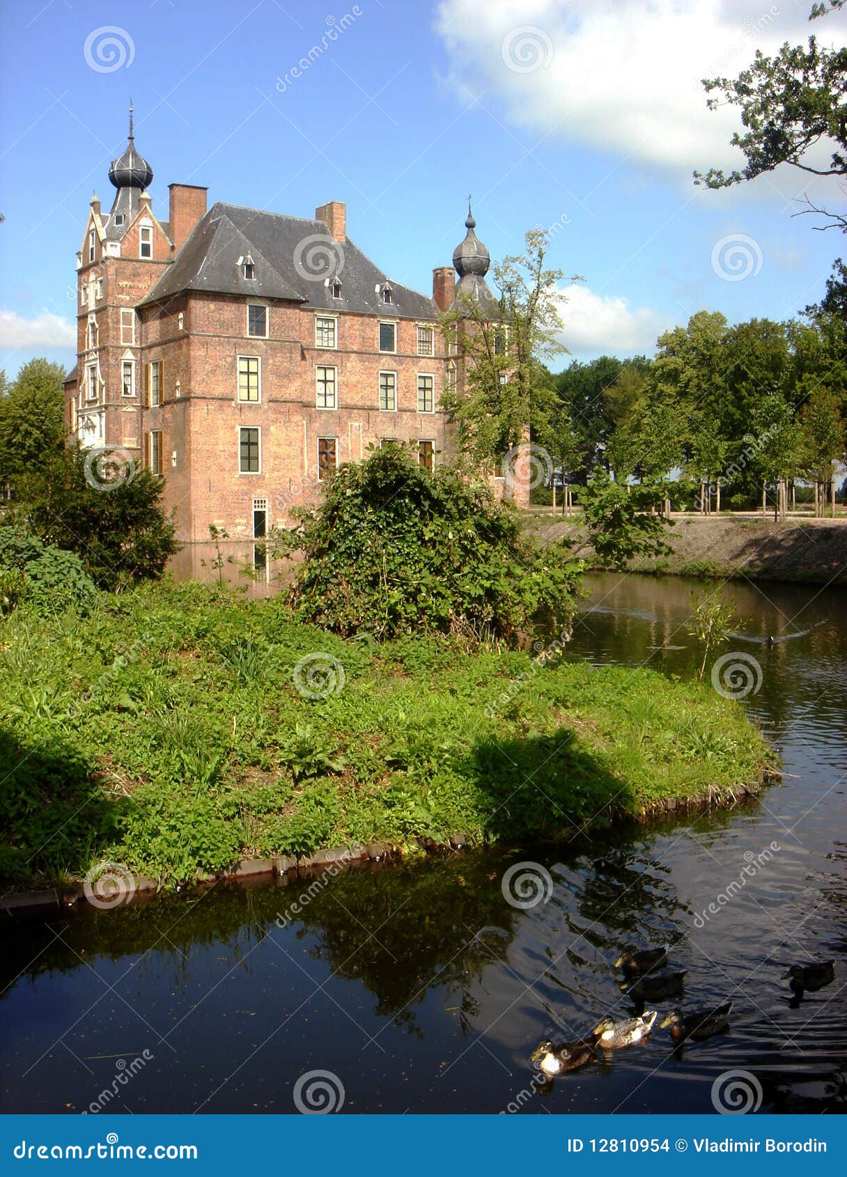 Dutch Castle Estate De Wildbaan Front View Detail Stock Photo ...