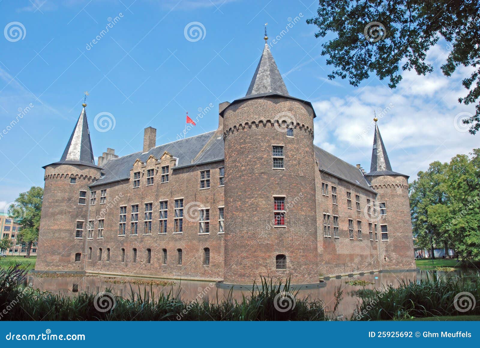 Dutch Castle Helmond,square Medieval Moated Castle Stock Photo - Image ...
