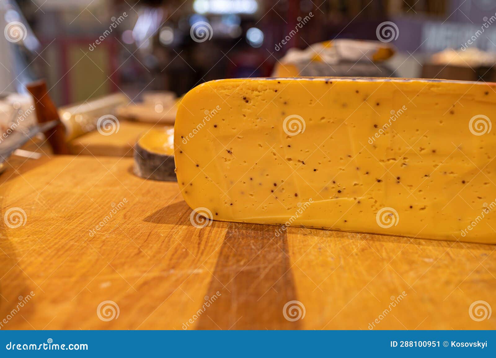 Dutch cheese with cumin stock image. Image of snack - 288100951