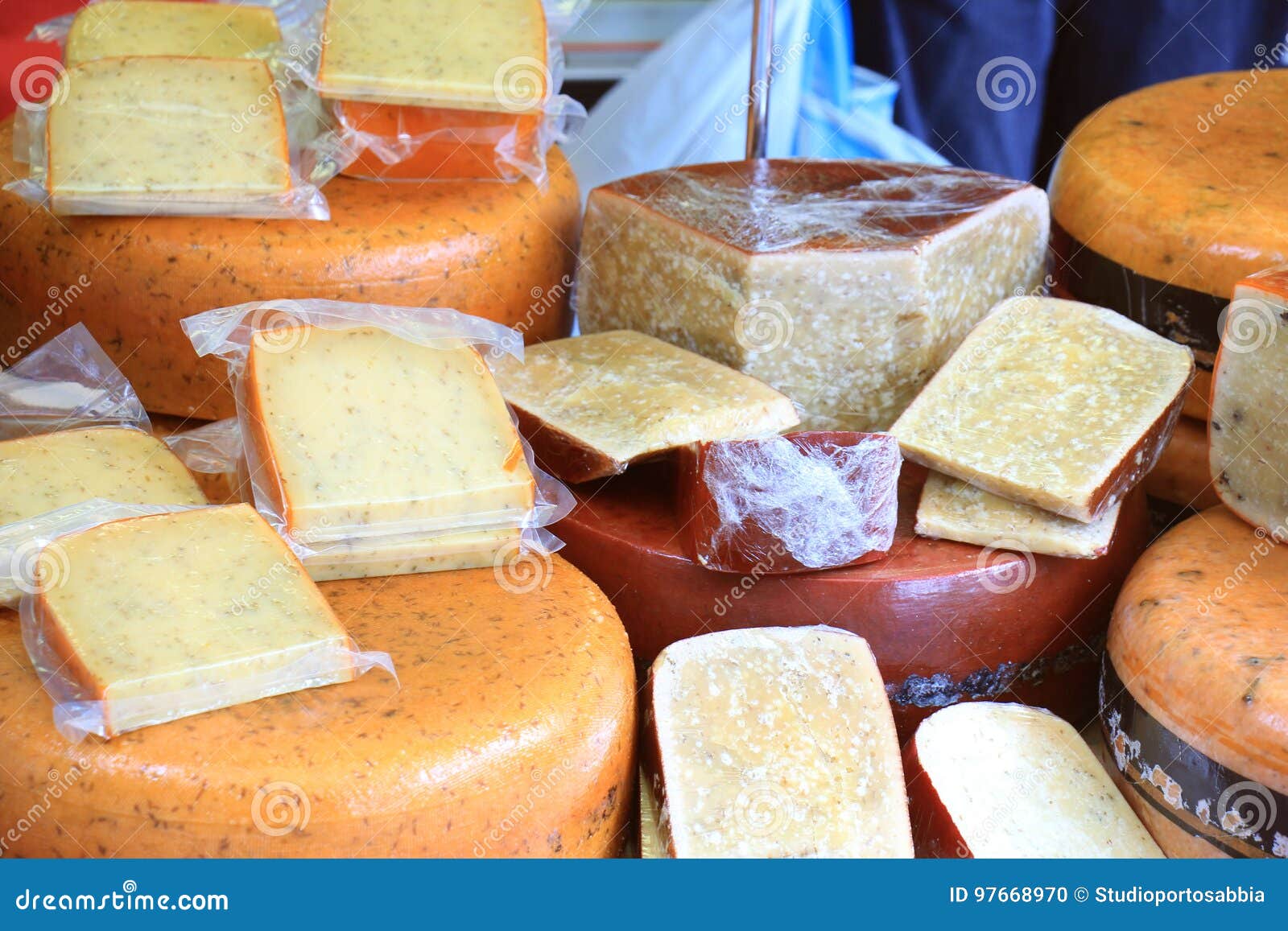 Dutch cheese on display stock photo. Image of store, pile - 97668970