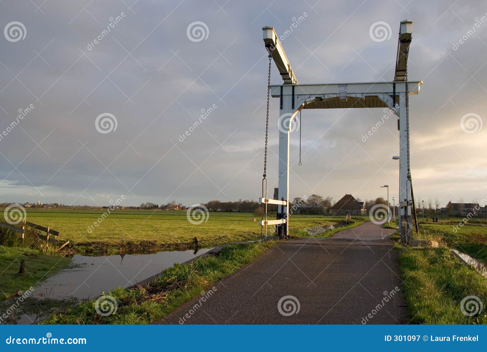 Dutch drawbridge stock image. Image of grass, flat, netherlands - 301097