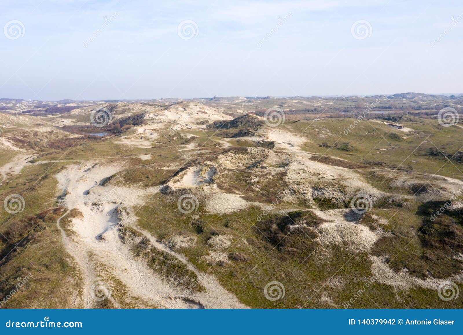 Dutch Dunes by the Sea from Above Stock Photo - Image of countryside ...