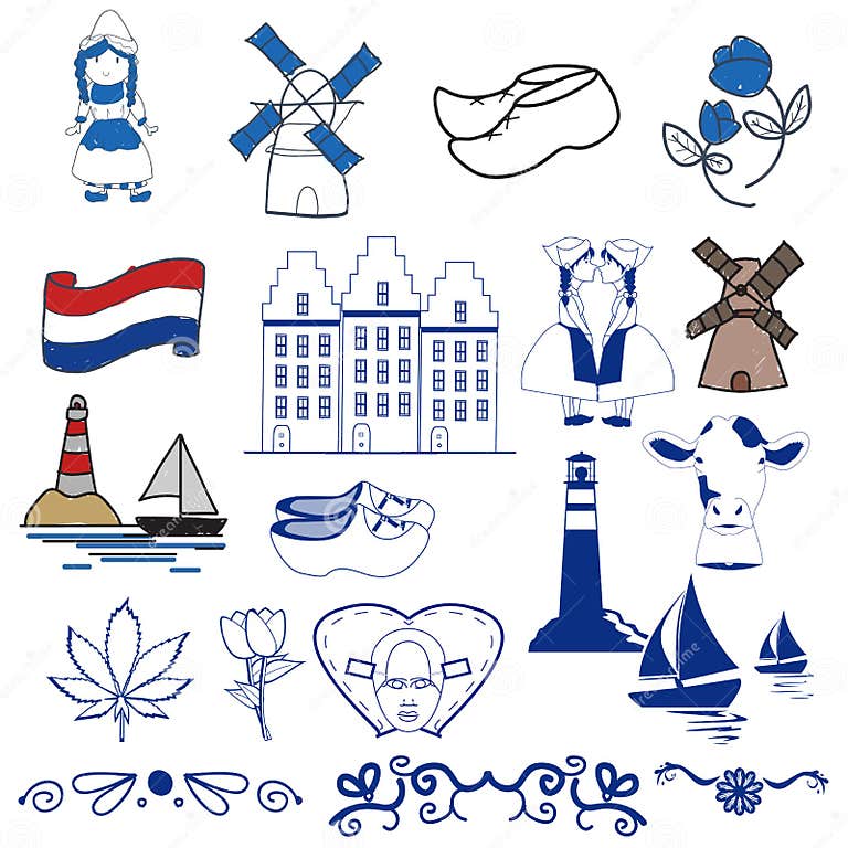 Dutch elements stock vector. Illustration of espresso - 39835200