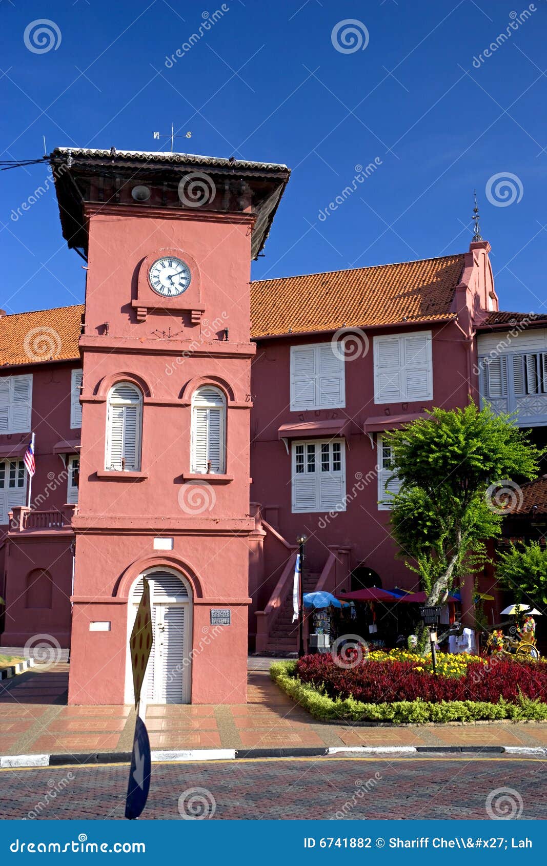 Dutch Era Clock Tower stock photo. Image of world, malacca - 6741882