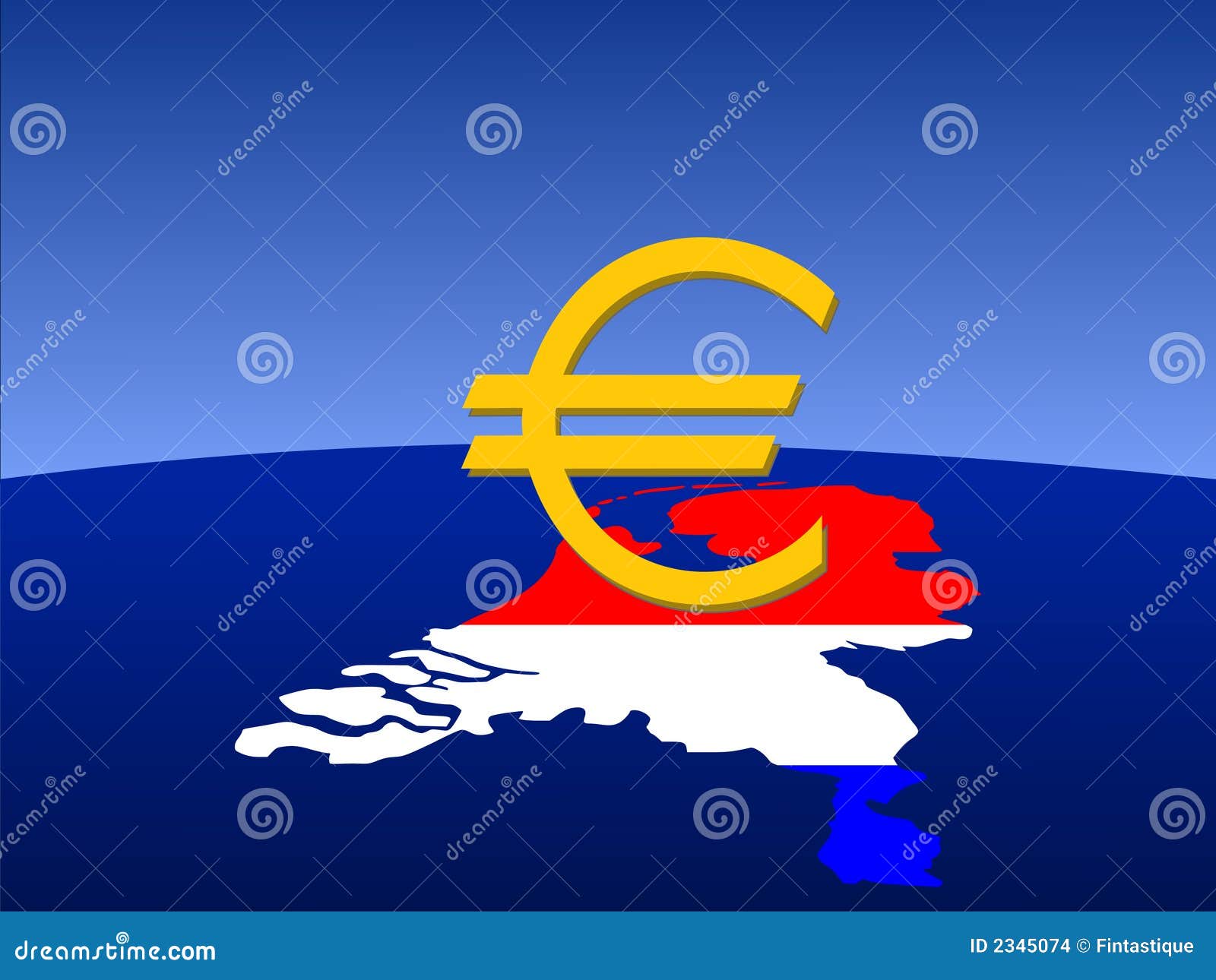 Dutch Euro Sign With Map Vector Illustration | CartoonDealer.com #2345074