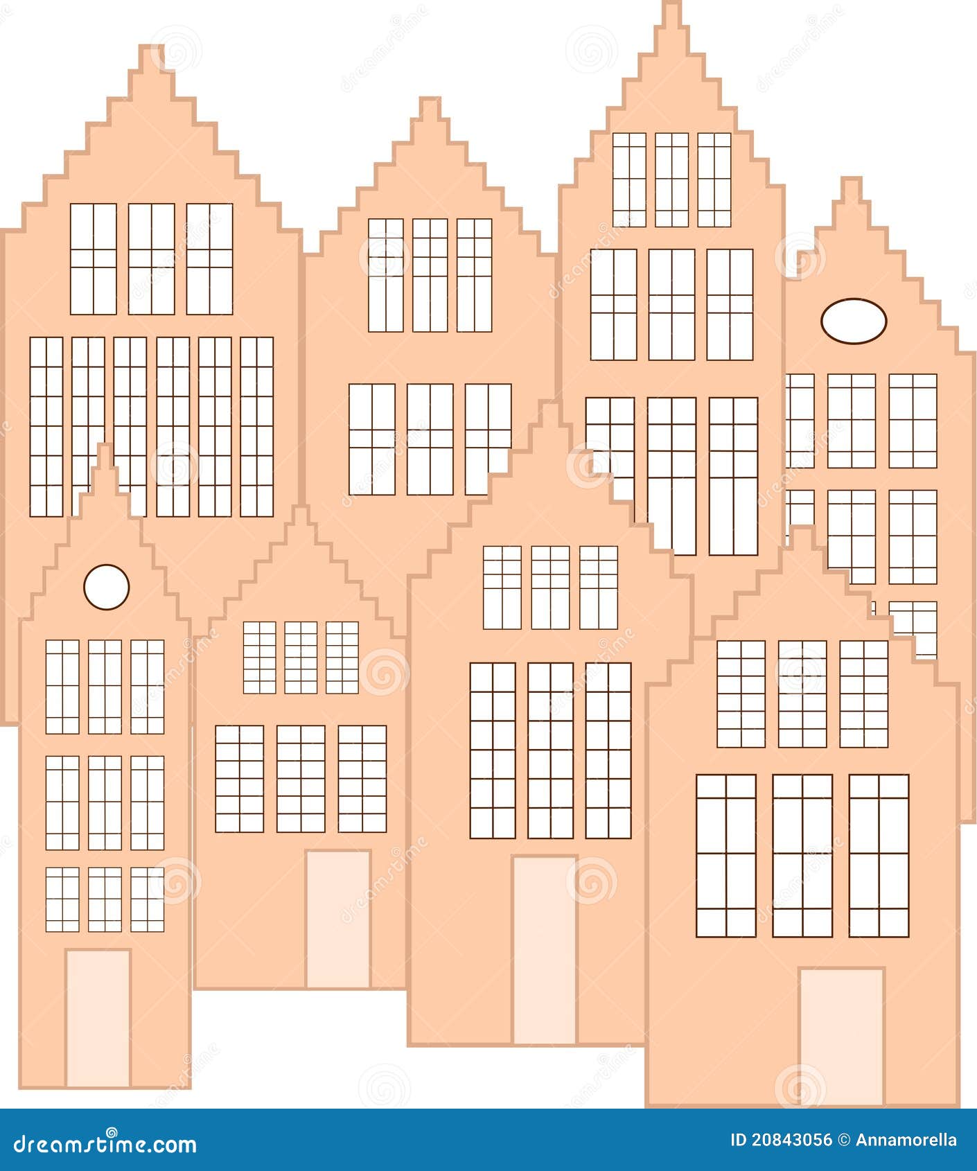 Crow-stepped Gable, Building, Vintage Engraving Cartoon Vector ...