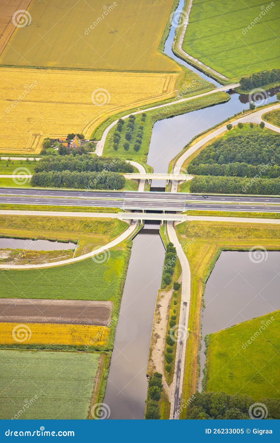 Dutch Farm Landscape with Infrastructure Stock Image - Image of hill ...