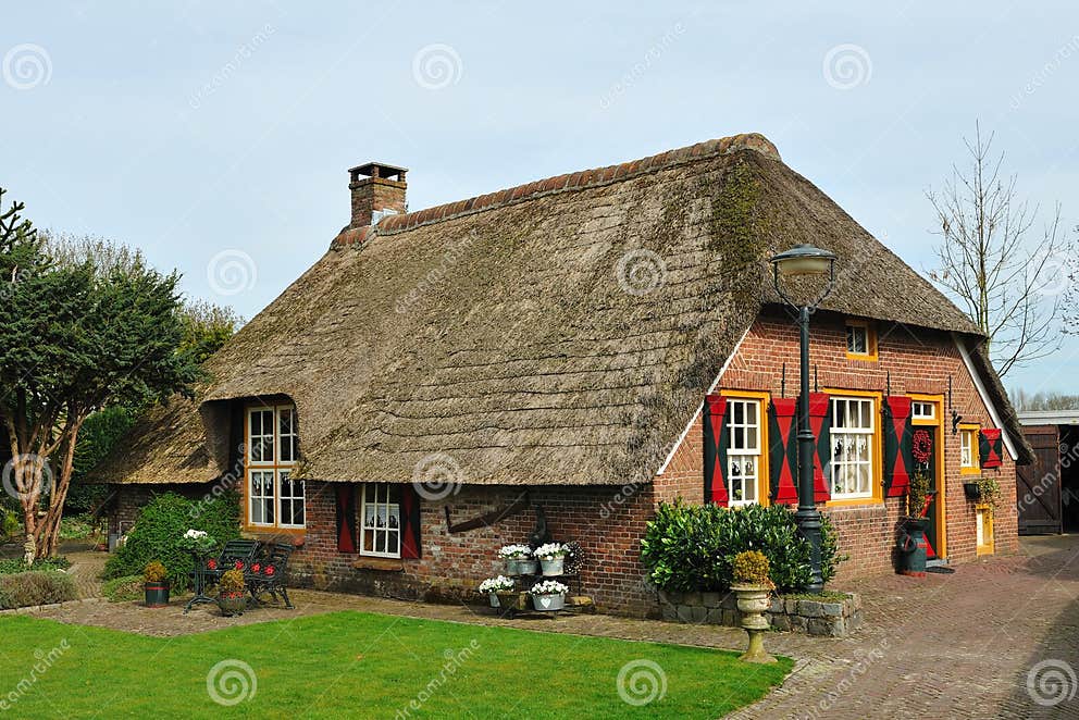 Dutch farmhouse stock photo. Image of bricks, garden - 19022230
